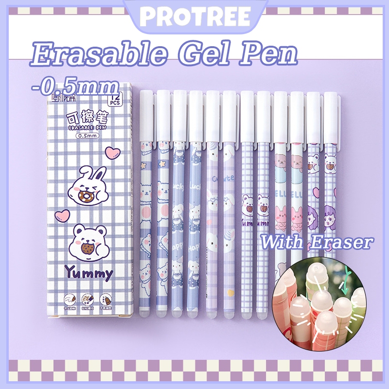 12Pcs/set Erasable Gel Pen Full Needle Tube 0.5m Exquisite Cartoon ...