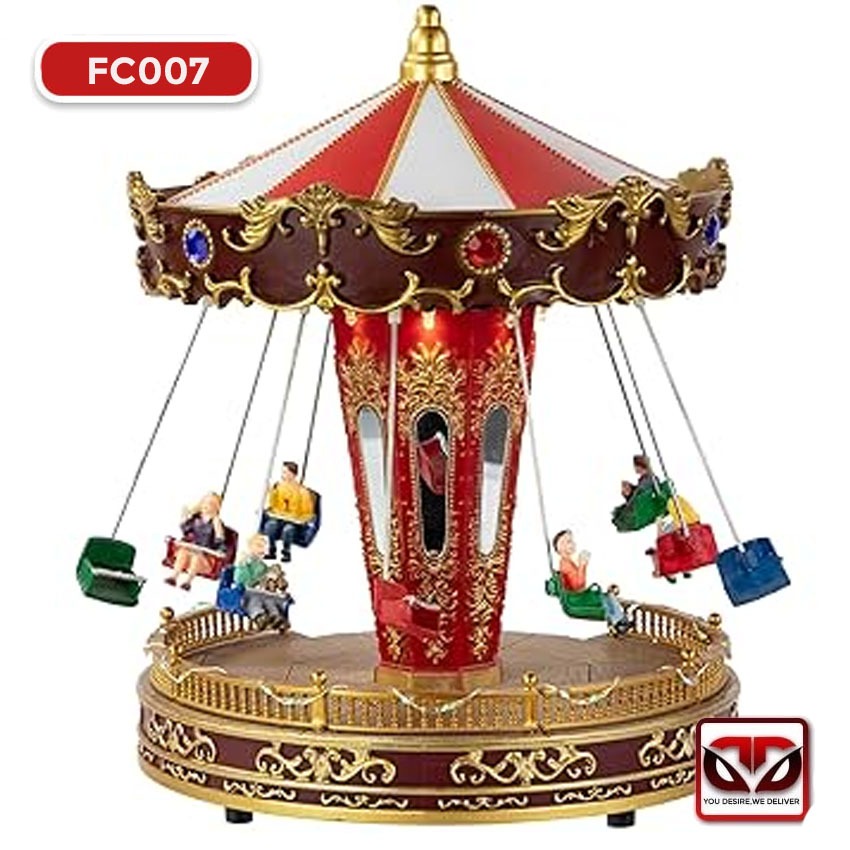 D&D FC007 Christmas Carousel with Movement, Music and Lights | Swing ...