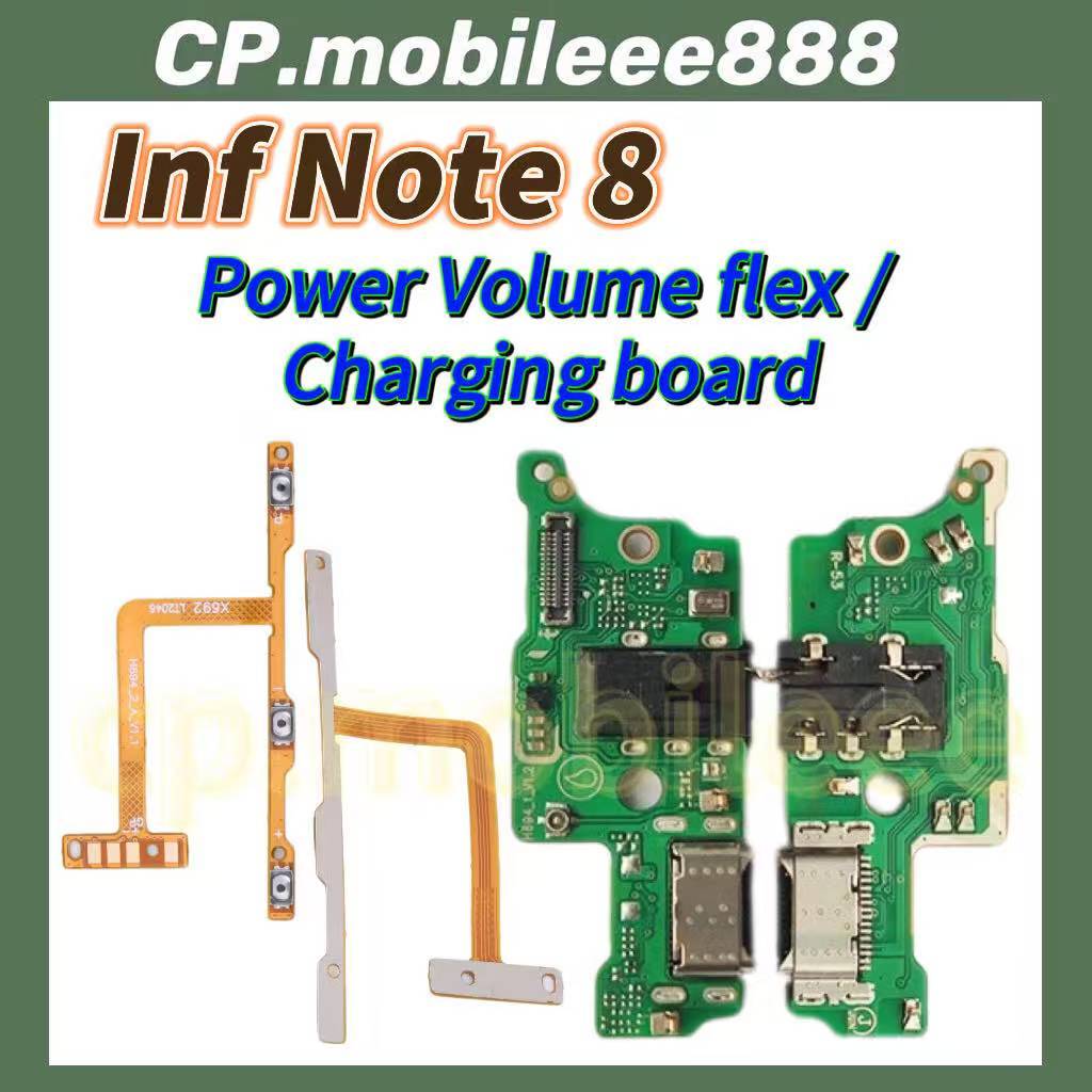 Inf Note 8 Power Volume Flex Button Switch USB Charging Port Board For ...
