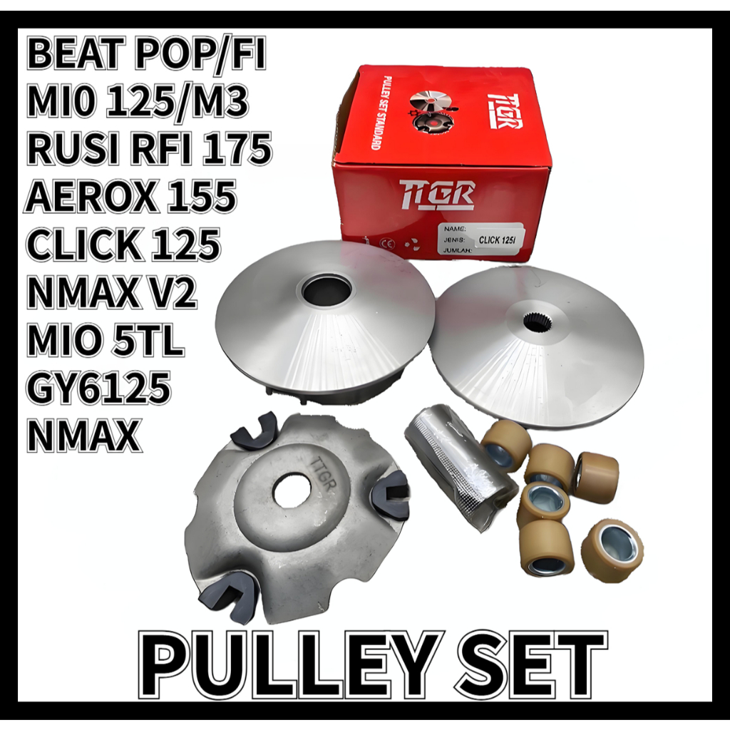 COD TTGR Pulley Set for Honda Click 125/ Beat Fi Yamaha Mio Sporty/ M3 ...