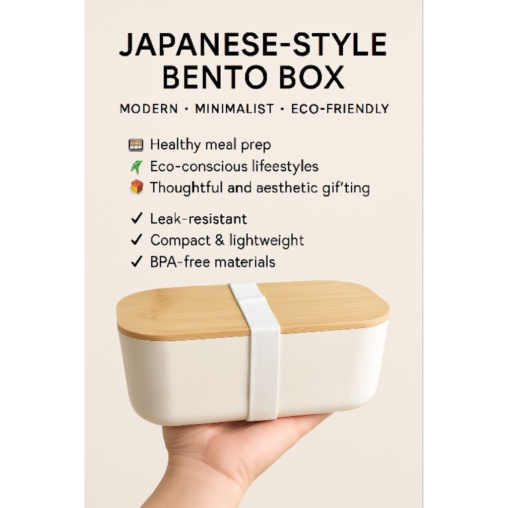 1 pc Japanese-Style Bento Box with stretchable strap lock | Shopee ...