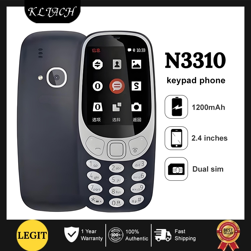 3310 Original Keypad Cellphone Keypad Phone 2-inch Screen Basic Phone ...