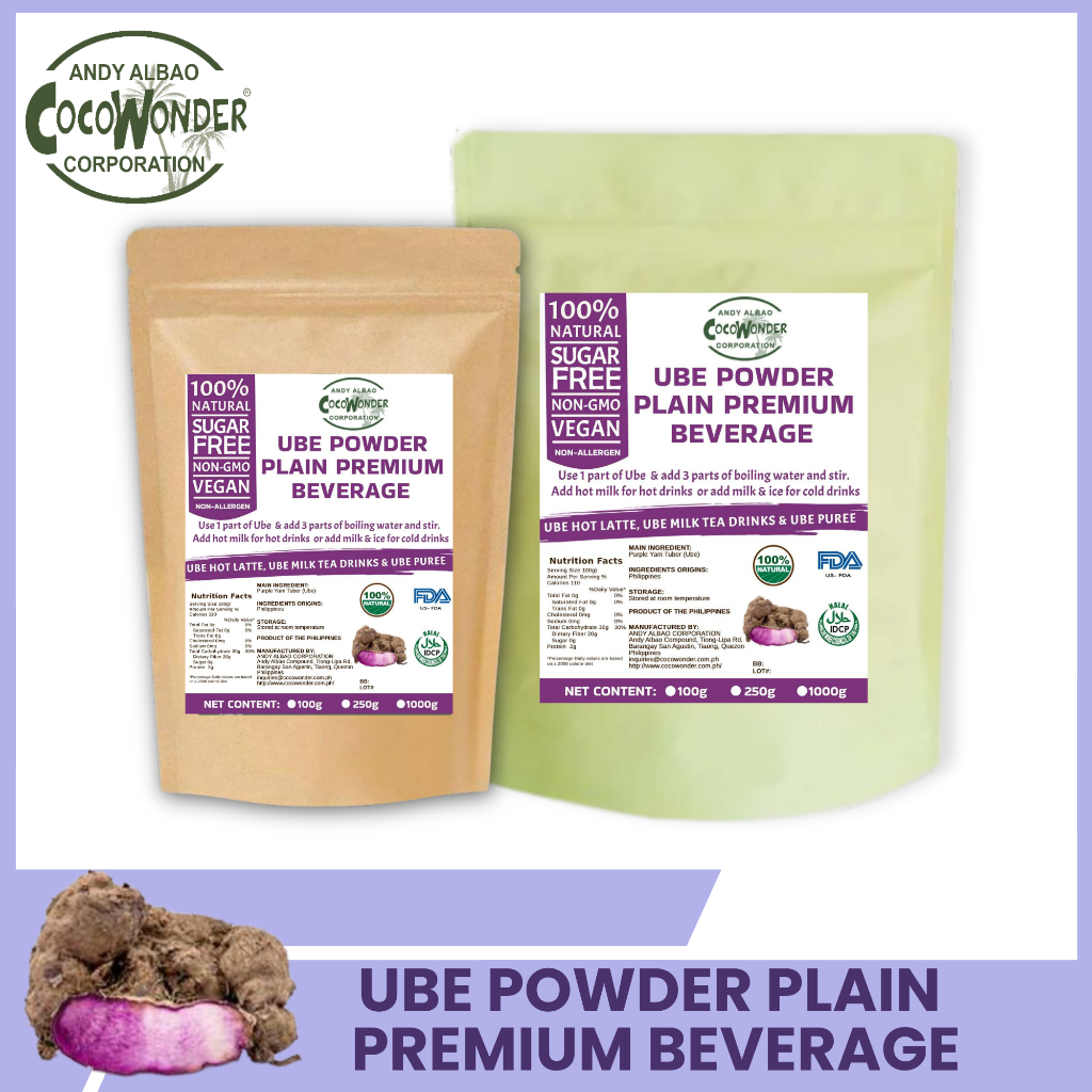 PURPLE YAM FLOUR - UBE POWDER PLAIN PREMIUM- For Beverage | COCOWONDER ...