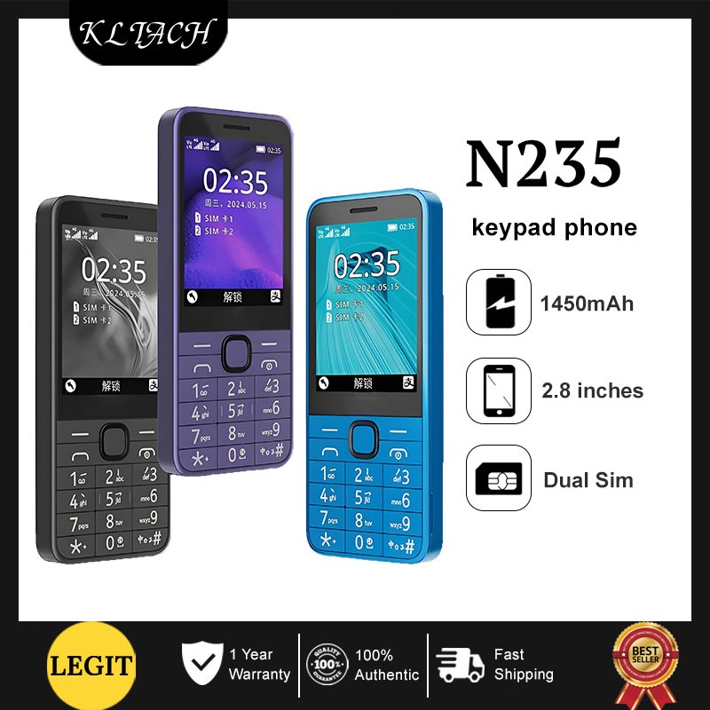 N 235 4G Keypad Phone Keypad Cellphone 1450mAh Capacity 2.8-inch Screen ...