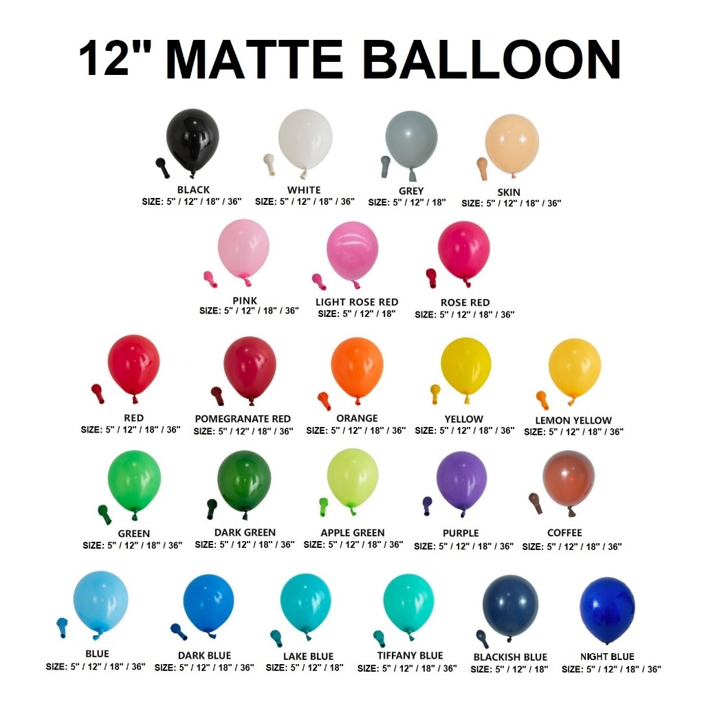 12 INCHES MATTE LATEX BALLOON PARTY NEEDS | Shopee Philippines