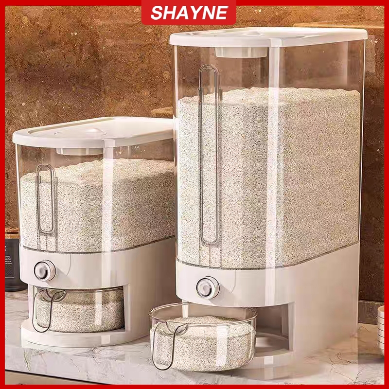 SHAYNE Automatic Rice Dispenser Multi-Size Sealed Insect Proof Moisture ...