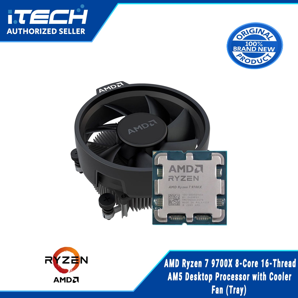 AMD Ryzen 7 9700X 8-Core 16-Thread AM5 Desktop Processor with Cooler ...