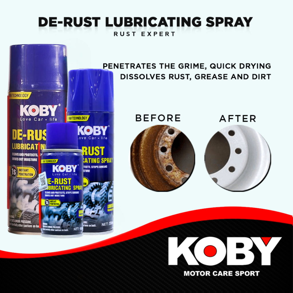 KOBY De-Rust Lubricating Spray 100ml, 200ml, and 450ml | Shopee Philippines