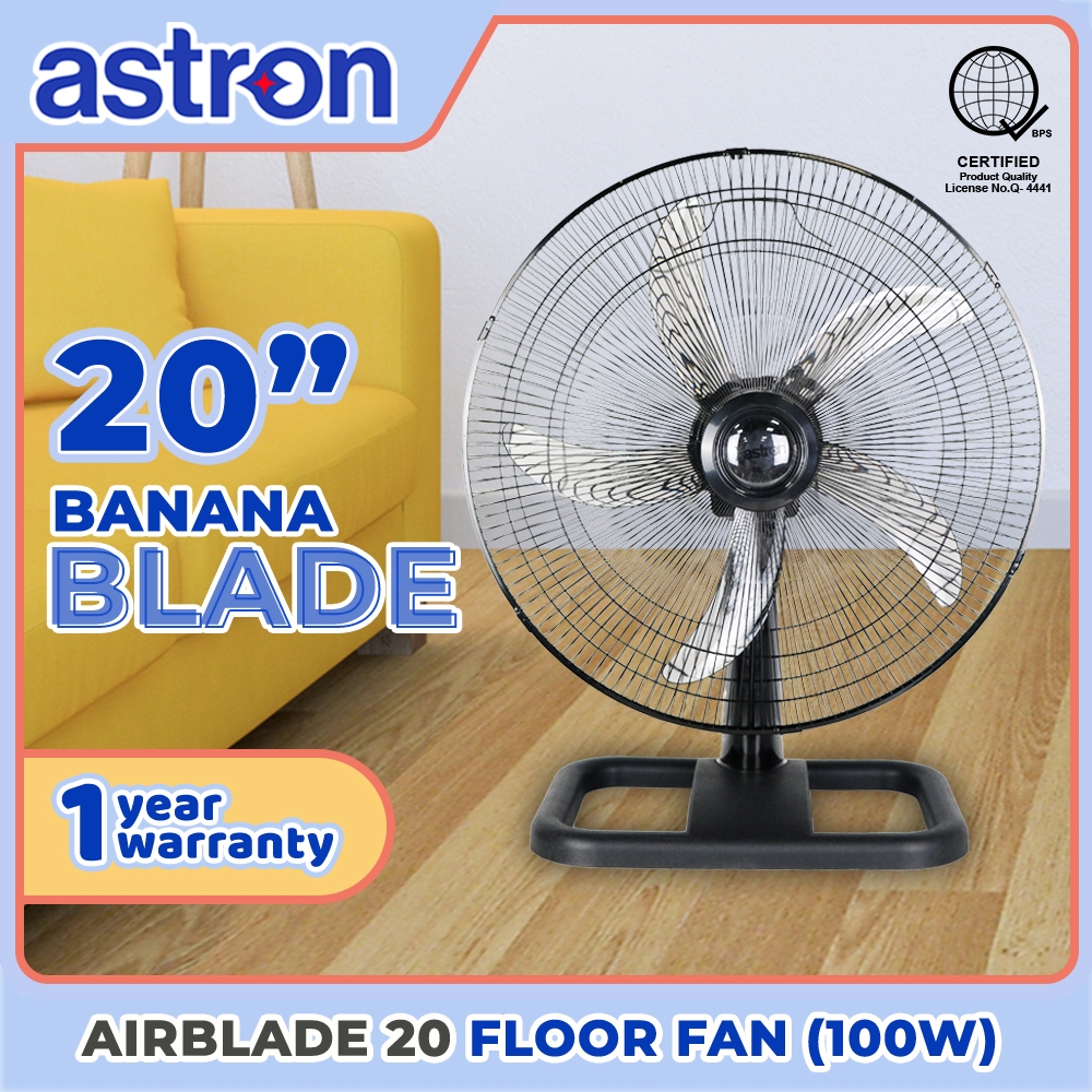 Astron AIRBLADE20 20" Electric Floor Fan - Black | Heavy Duty ...