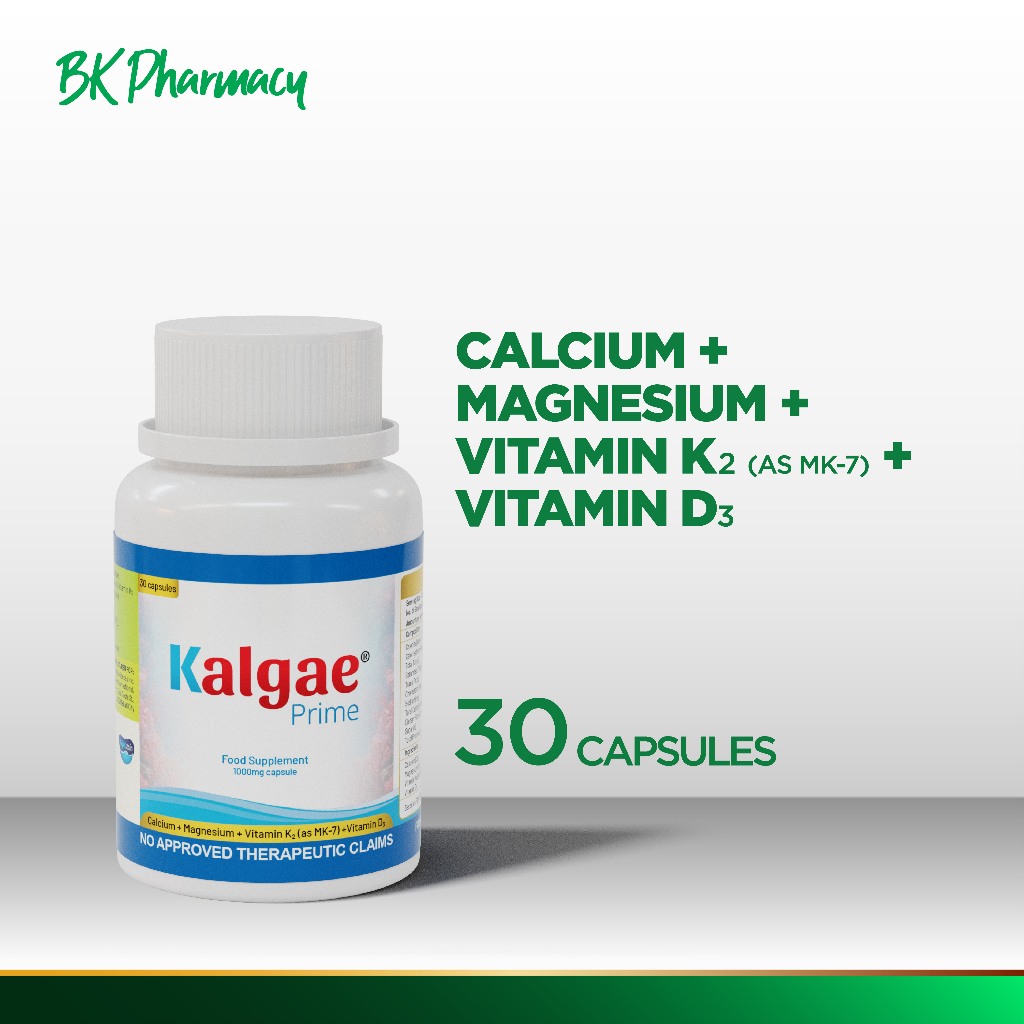 Kalgae Calcium + Magnesium + Vitamin K2 + Vitamin D3 Food Supplement ...
