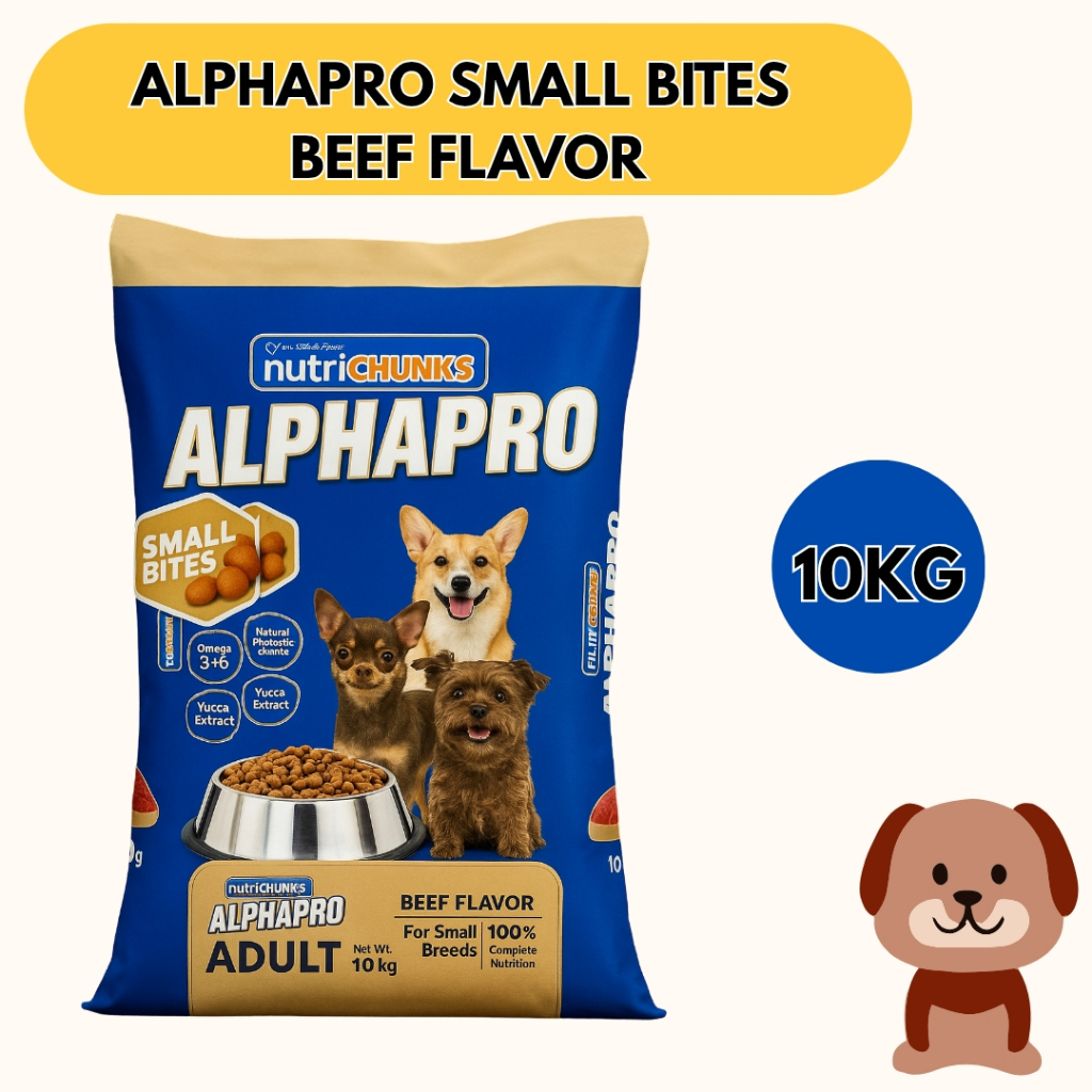 ALPHAPRO Dog Food - SMALL BITES - Adult Beef Flavor (For Small Breeds ...