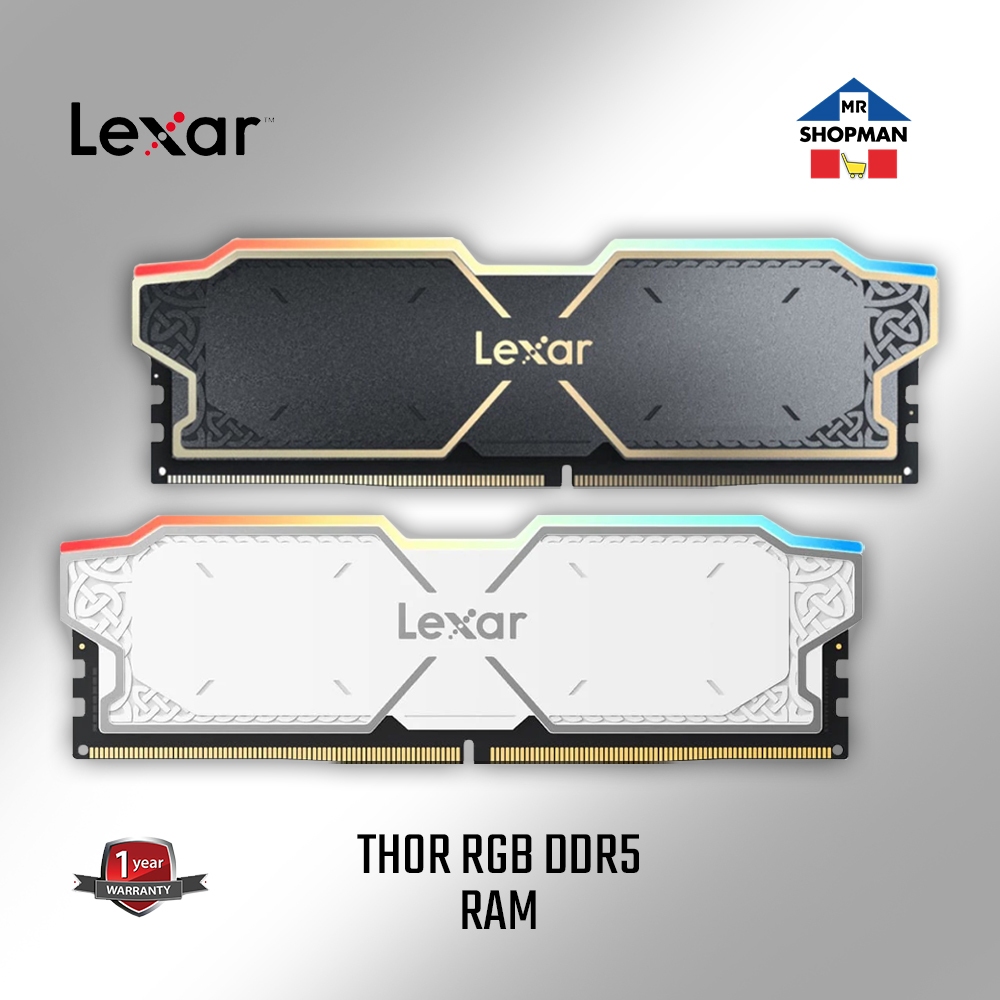 Lexar Thor RGB DDR5 32Gb (2x16Gb) 6000Mhz DDR5 Black/White Udimm RAM ...