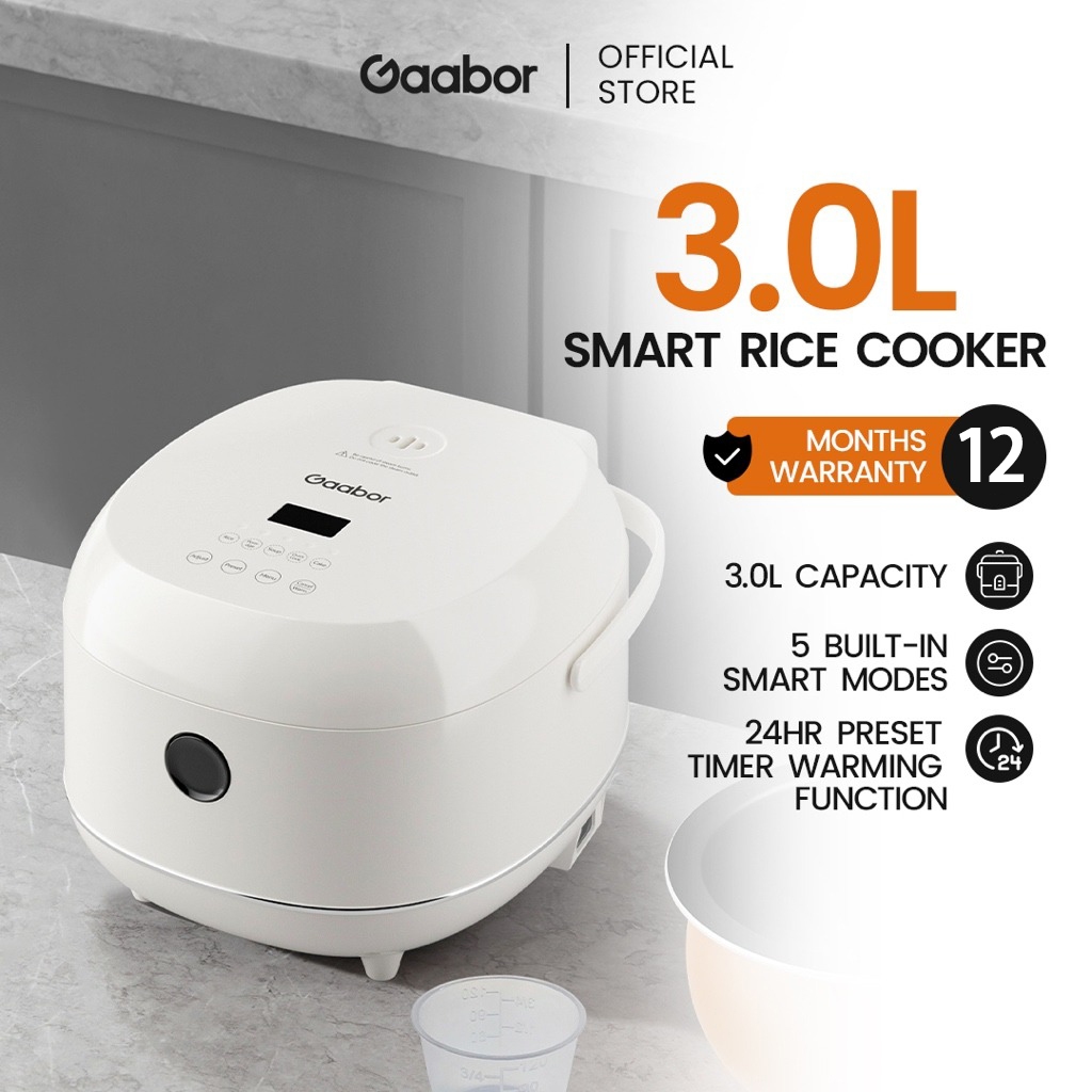 Gaabor 1.2L Rated 3L Multi Functional Rice Cooker Curve Non-Stick ...