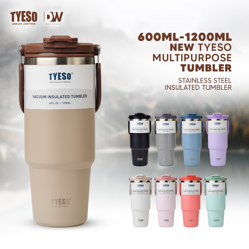TYESO Multipurpose Vacuum Tumbler with Handle and Straw Hot & Cold ...