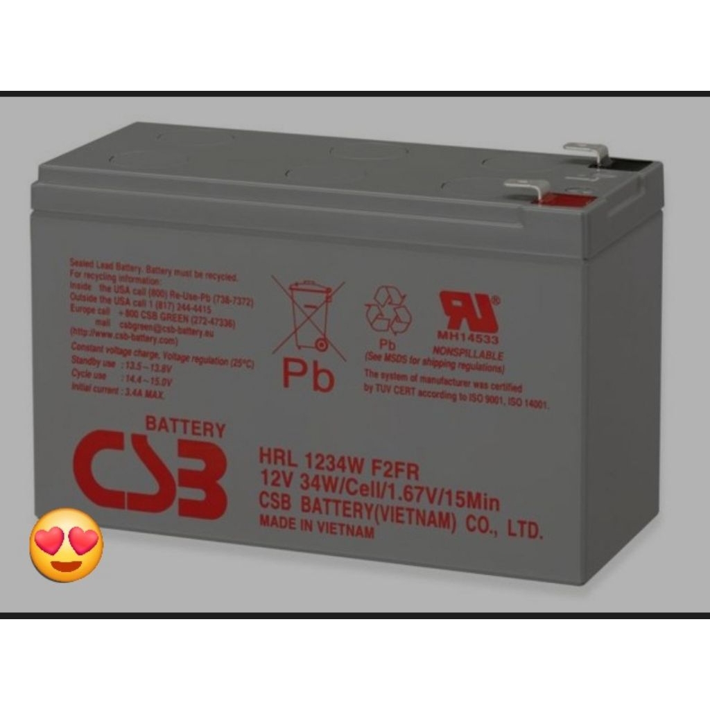 CSB HRL1234W F2R 34Watts 9Ah 12v Legit With QR Code and Sticker ...