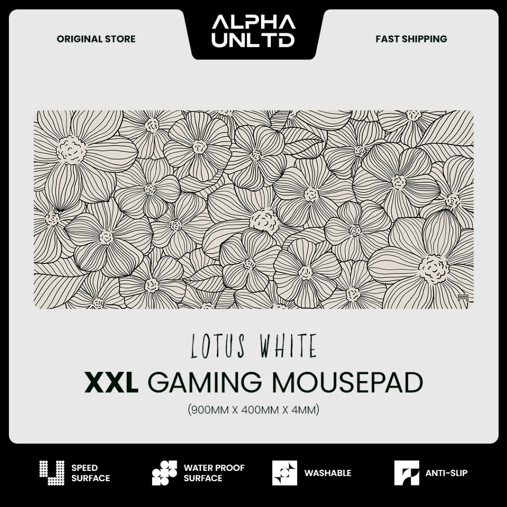 Alpha Unltd Gaming Mousepad XXL | LOTUS | Standard (Speed-control ...