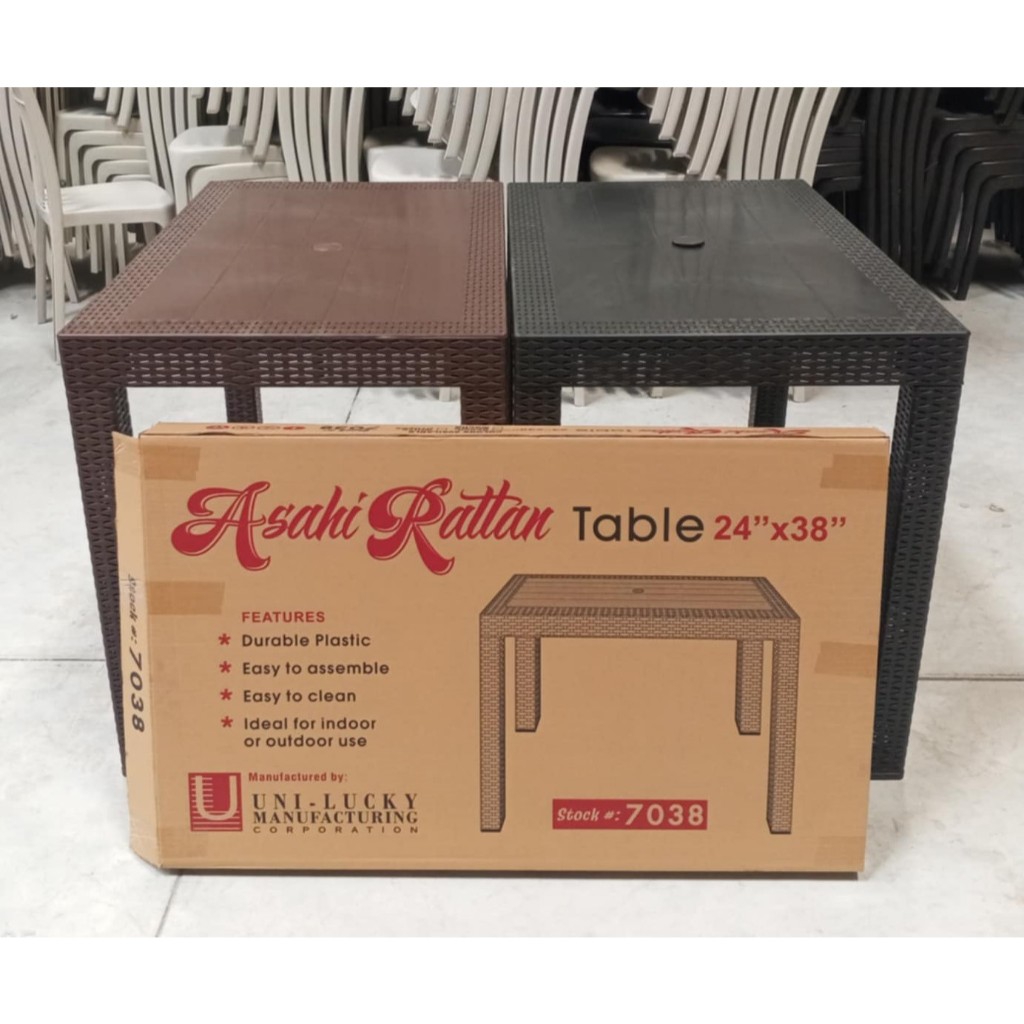 RATTAN TABLE 24"x38" (#7038) ASAHI RATTAN TABLE/DINING TABLE | Shopee ...