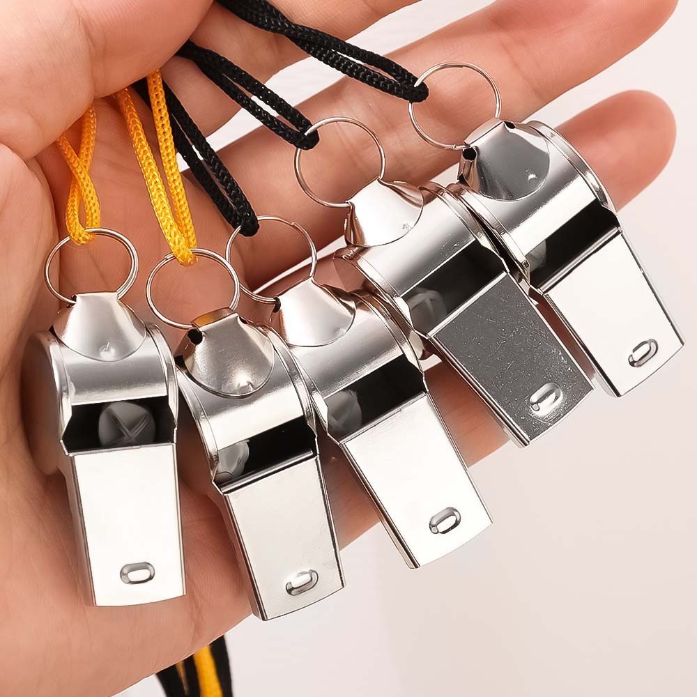 Stainless Steel Sports Referees Whistle With Lanyard For Basketball ...