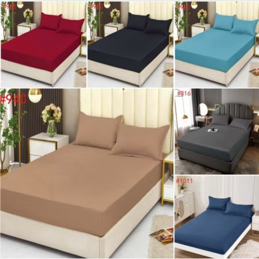 3-in-1 sheet, walang kulubot (may 2 punda), solid color sheet set na ...