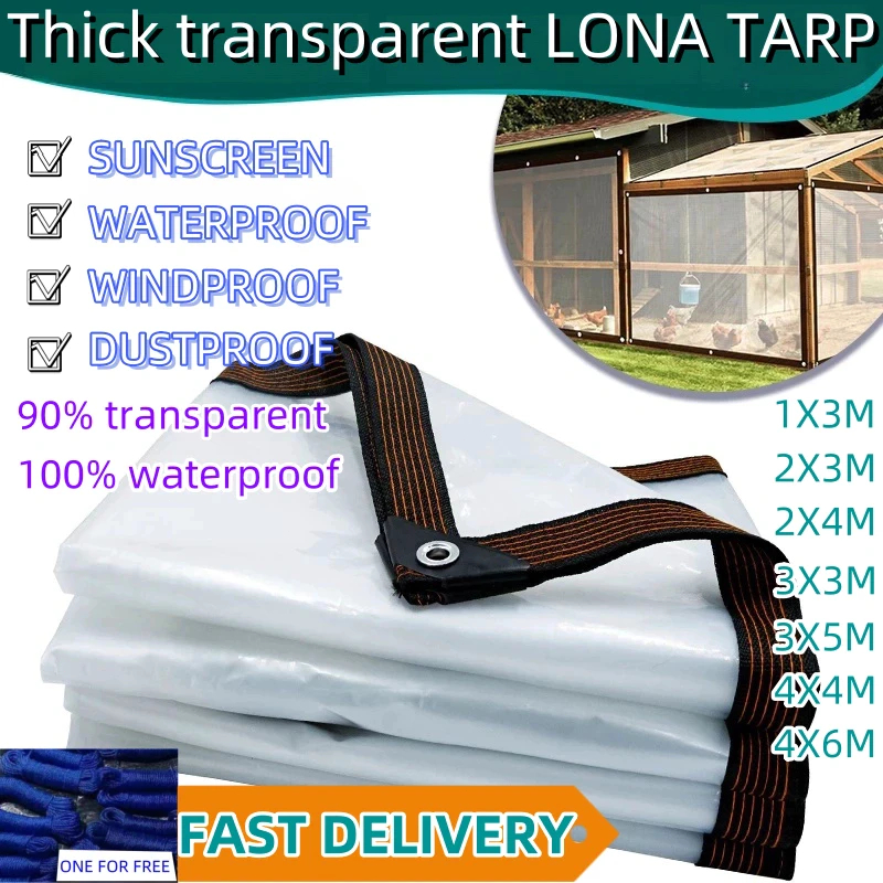 [Free Rope]Transparent Trapal Waterproof Tarpaulin with Eyelets ...