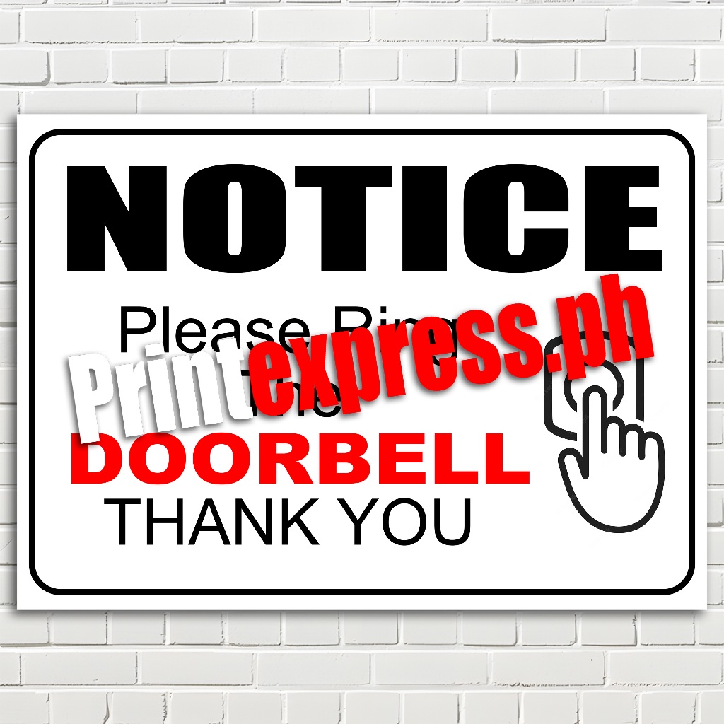 Ring the Doorbell Sign Boards Laminated Signages | Shopee Philippines