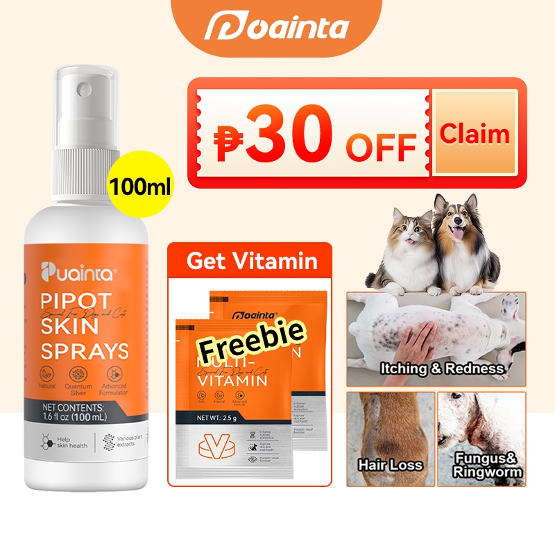 PUAINTA Antifungal Pipot Skin Spray for Dogs and Cats Skin Disease Itch ...