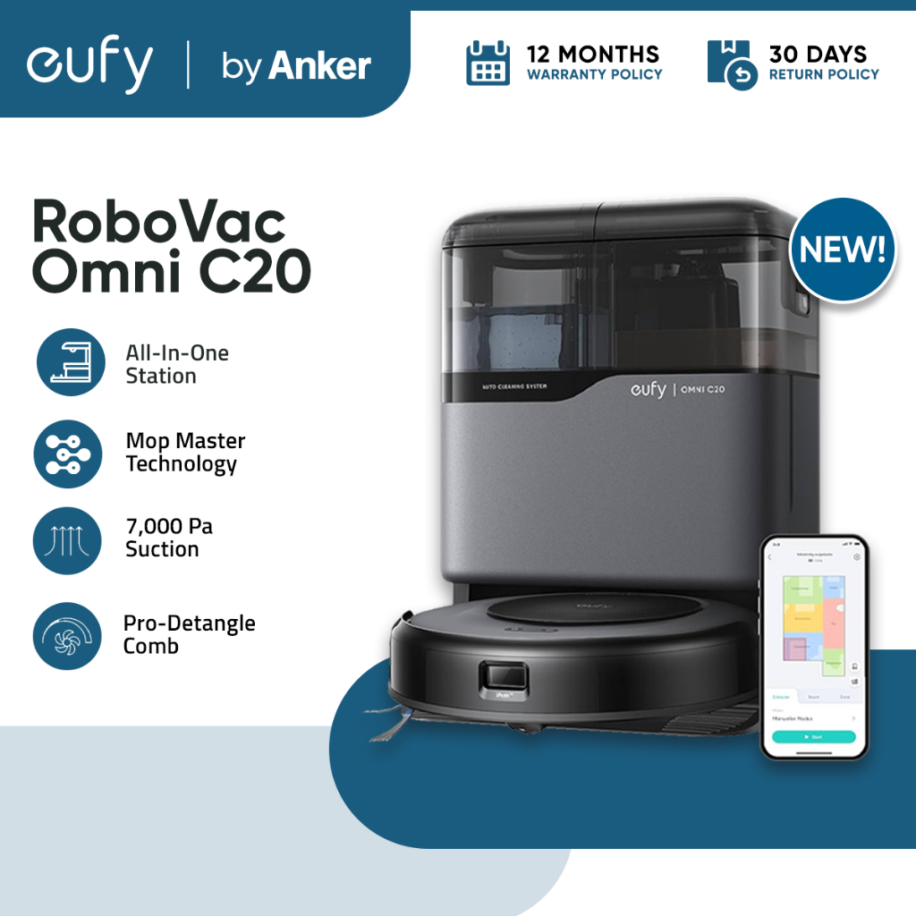 Eufy by Anker Omni C20 Robot Vacuum & Mop, All-in-One Station, Auto ...