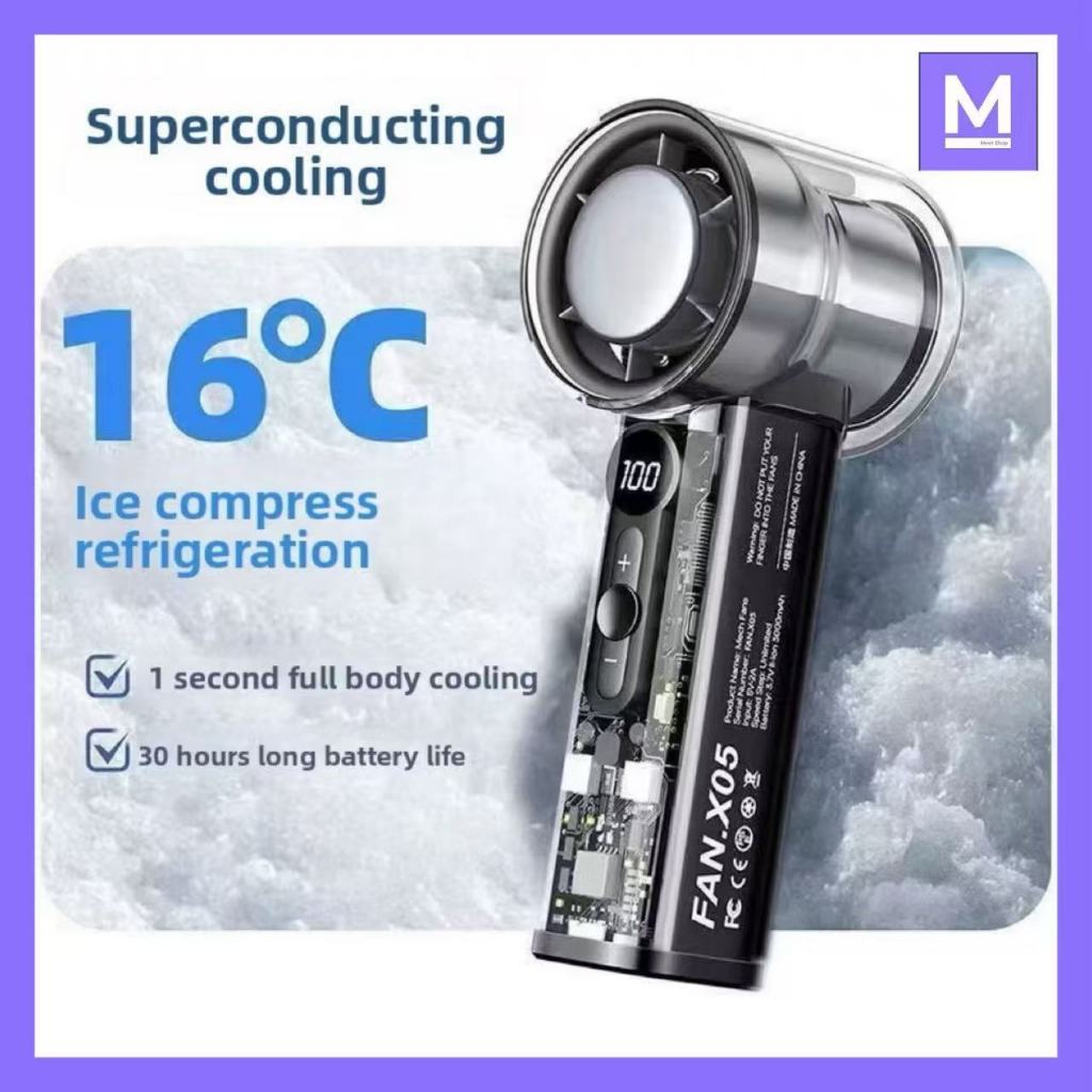 100% Original Meet X05 Transparent Mini Mecha Handheld Fan High-Speed ...