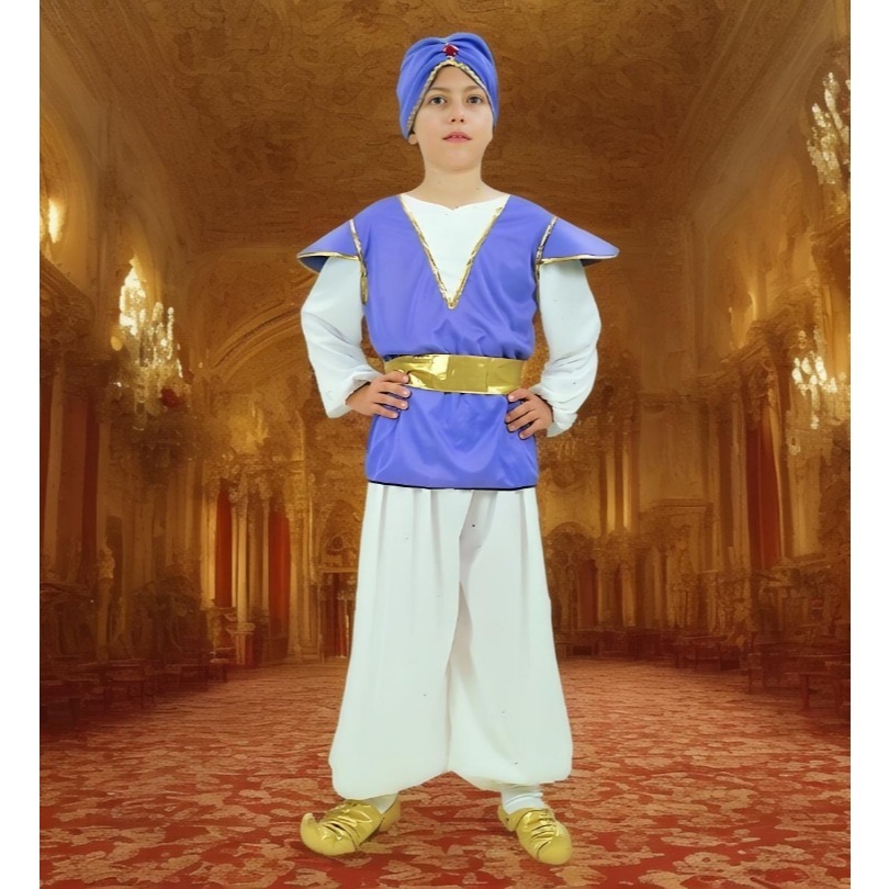 Indian Aladdin Costume For Kids Boy Halloween Cosplay Costume Party ...