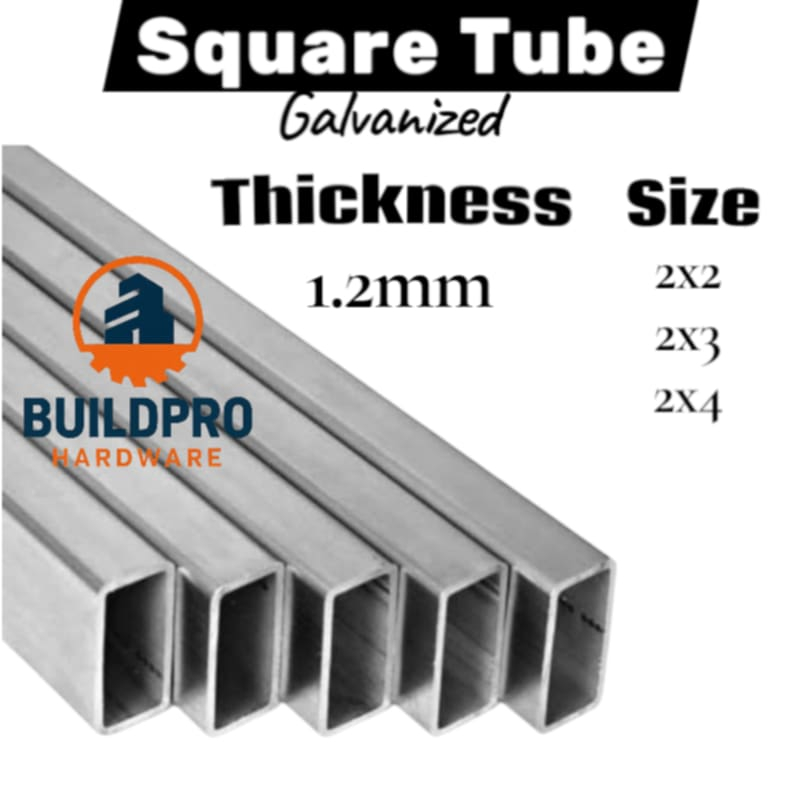 Square Tube G.I Tubular Hollow Metal Tube 2x2 2x3 2x4 1.2mm Cut Per FT ...