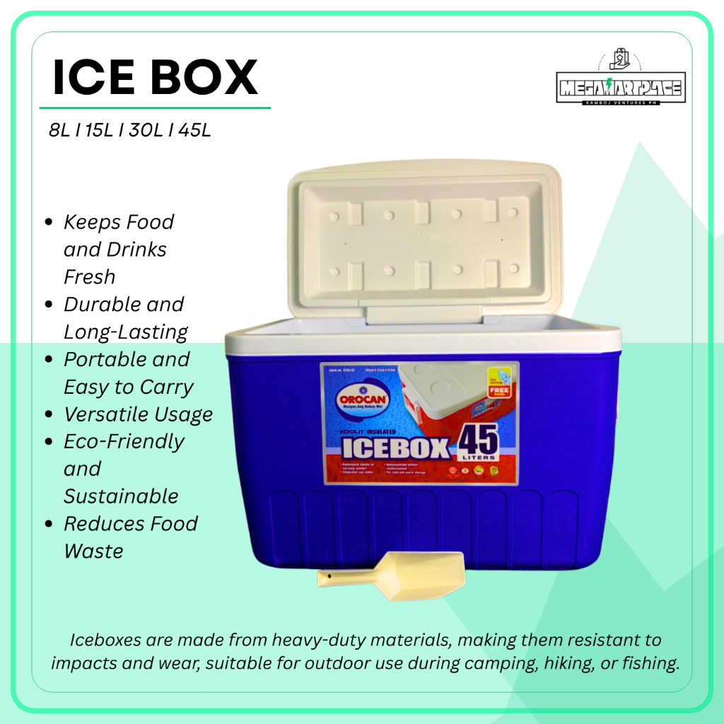 MegaMartPlace Orocan Icebox 8L/15L /30L /45 Liters Koolit Insulated Ice ...