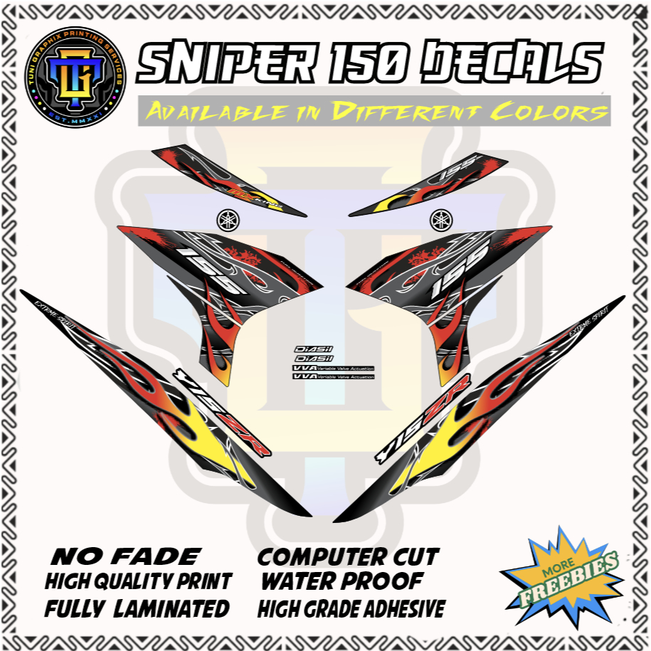 SNIPER 150 Tribal X Fire Custom Malaysian New Decals BY TUNI GRAPHIX ...