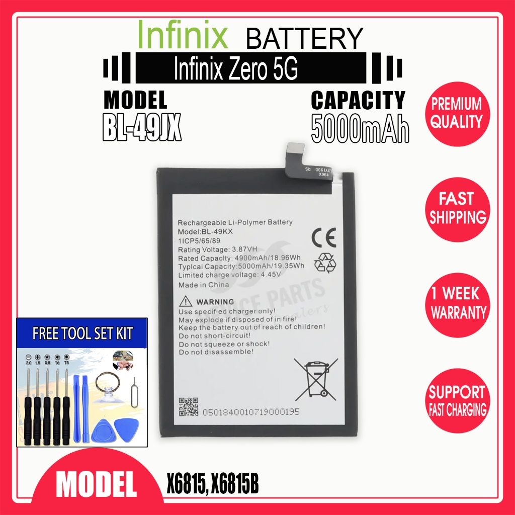 BL-49JX BATTERY FOR INFINIX ZERO 5G BATTERY MODEL BL-49JX 5000MAH ...