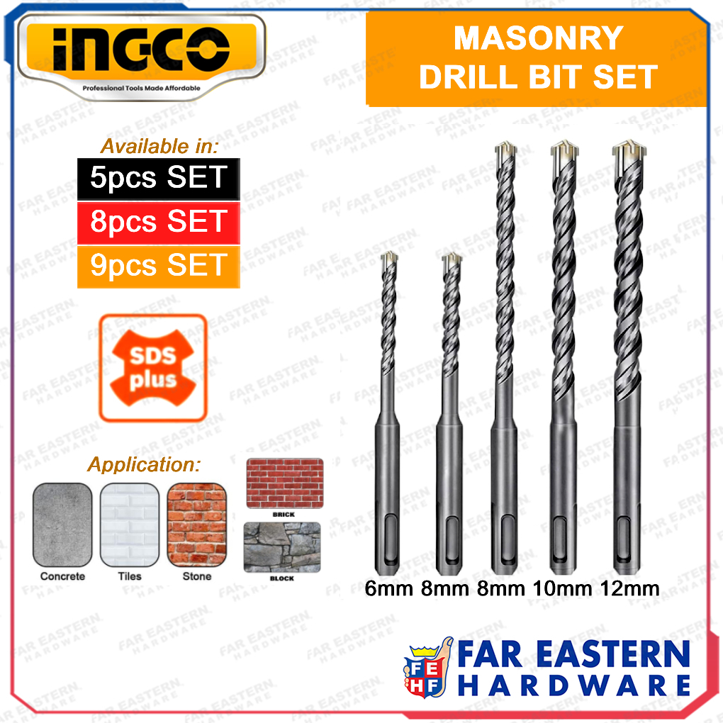 INGCO Masonry Concrete Drill Bit 5pcs Set AKDB3055 INAC | Shopee ...