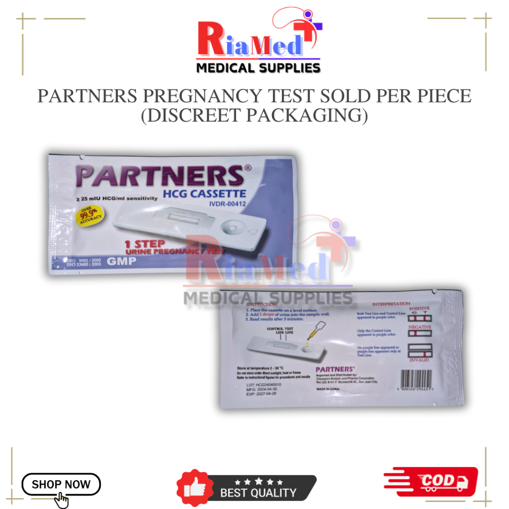 PARTNERS PREGNANCY TEST SOLD PER PIECE (DISCREET PACKAGING) | Shopee ...