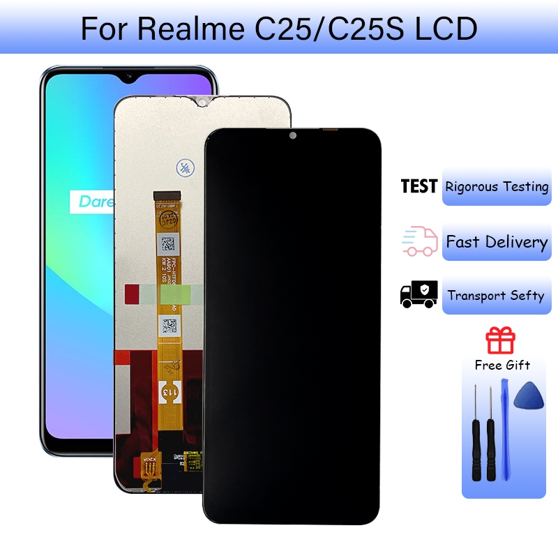 For Realme C25 LCD RMX3193 C25s LCD RMX3195 Display Touch Screen Digitizer Assembly Replacement ...