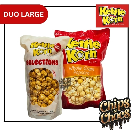 Kettle Korn Popcorn Duo Set Salted Caramel + Butter Large 165g/Freshly ...