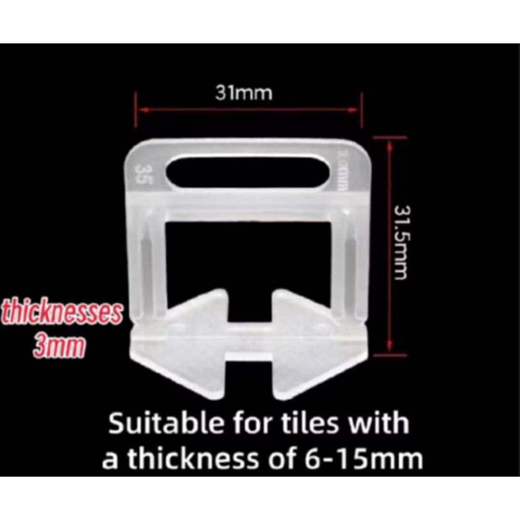 100pcs Tile leveling clips Tile clip Leveling System Spacer Tiling ...