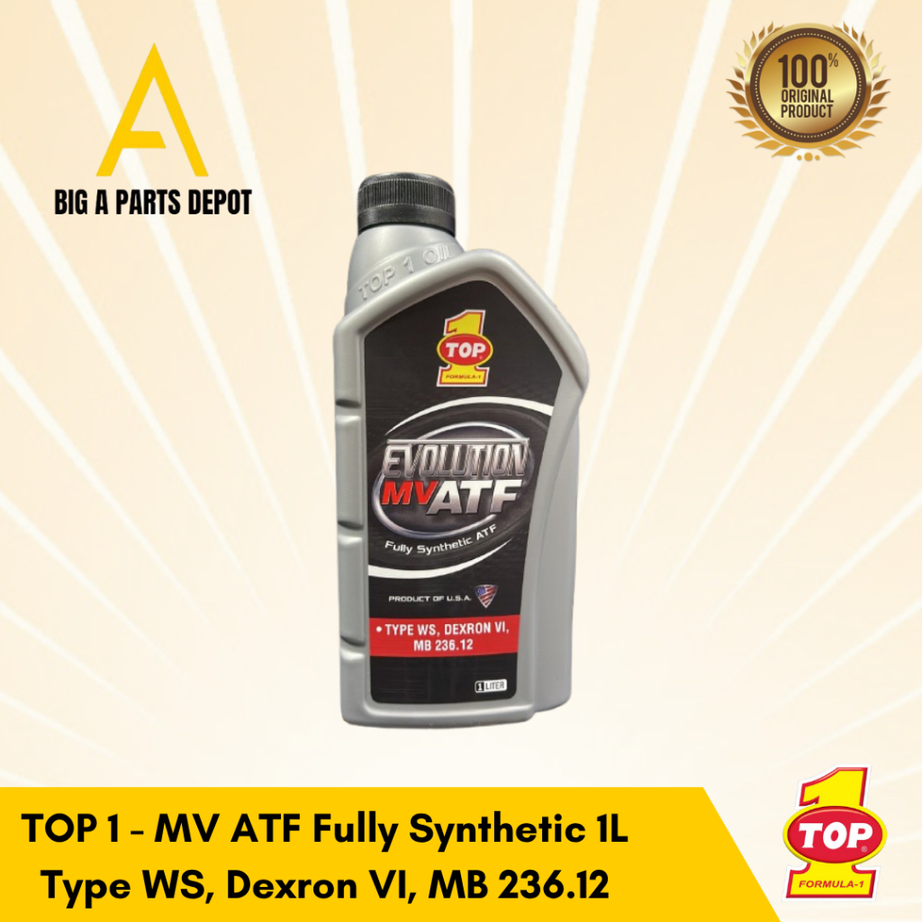 Top 1 - Fully Synthetic Multi-Vehicle ATF Automatic Transmission Fluid 1 Liter Type WS, Dexron ...