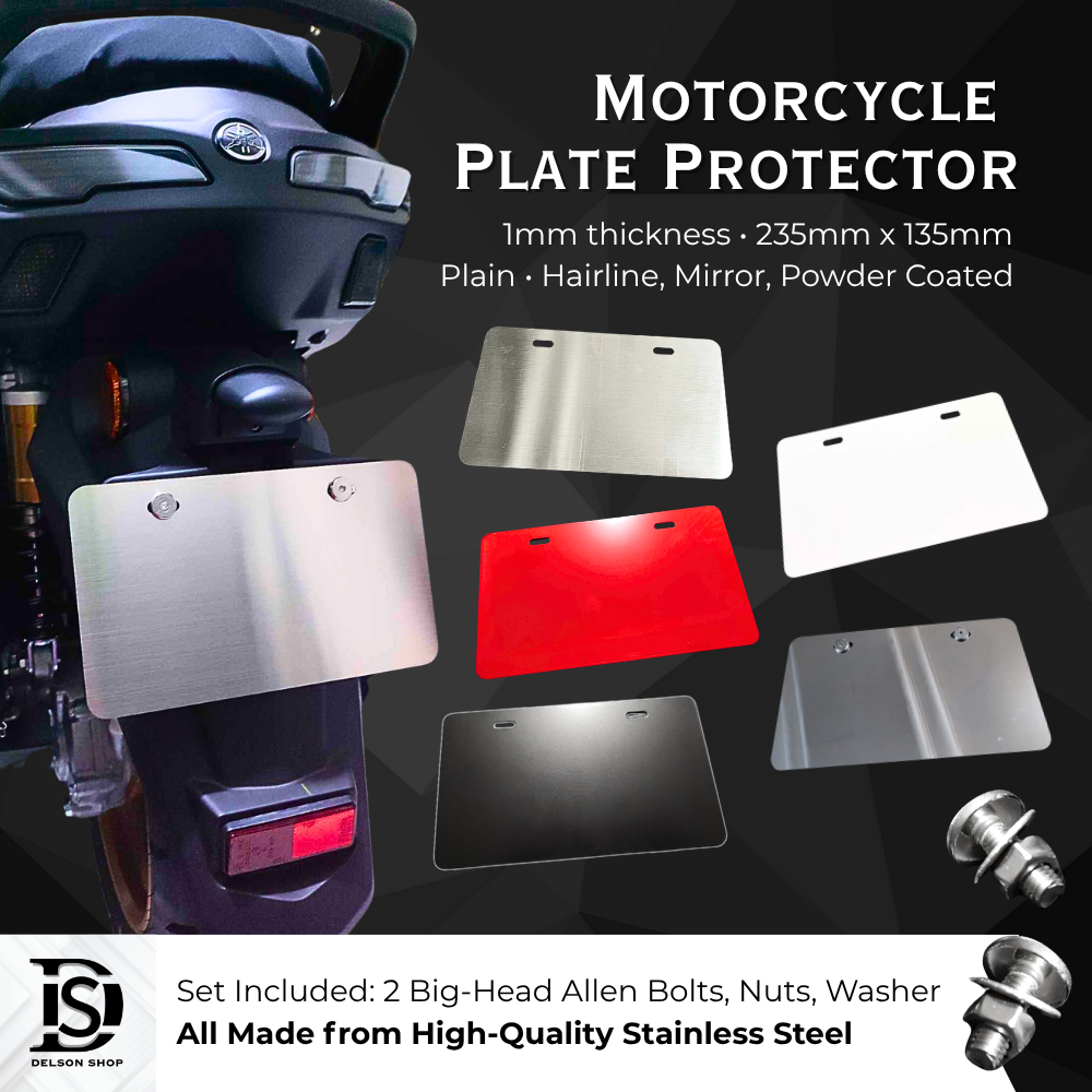 Motorcycle Back Plate Number Protector Stainless 1mm Heavy Duty ...