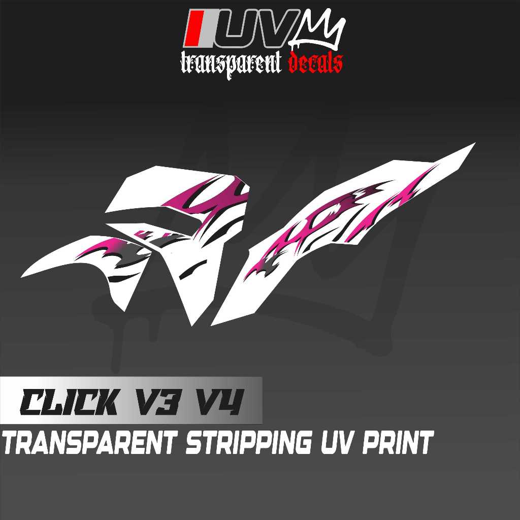 TRANSPARENT HONDA CLICK 125 V3-V4 DETROIT DESIGN DECALS | Shopee ...