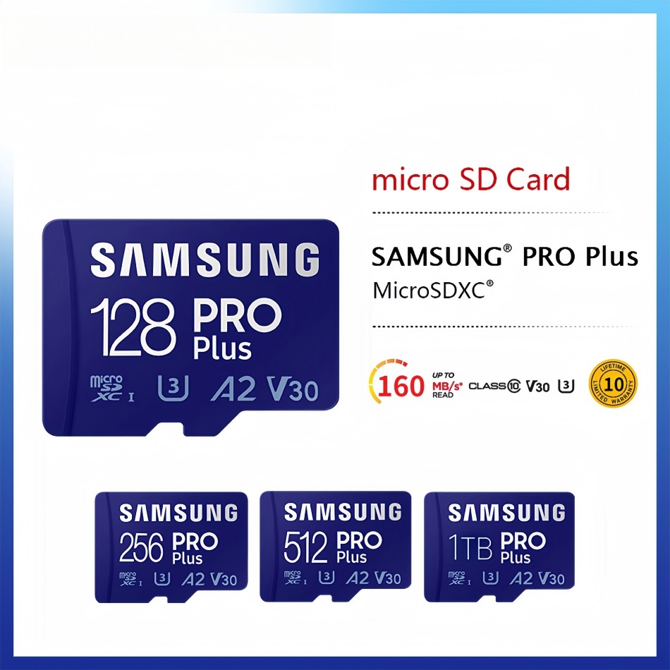 Sam_sung PRO PLUS Micro SD Card Memory Card 128GB/256GB/512GB/1TB 100% ...