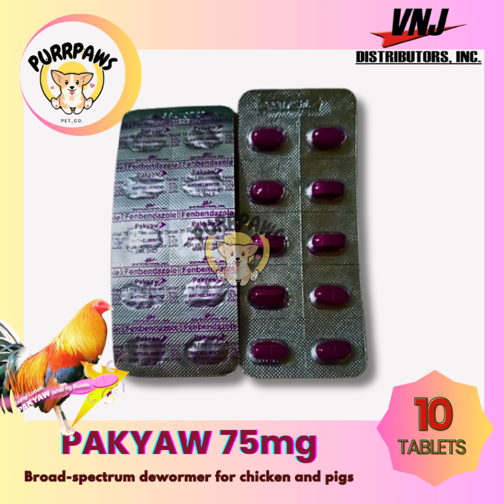 VNJ PAKYAW TABLET DEWORMER FOR ROOSTER (10 TABLET) | Shopee Philippines