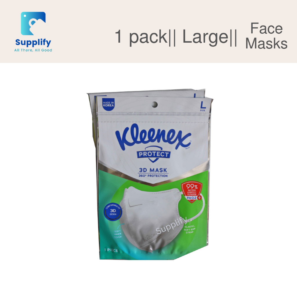 Kleenex 3D White Mask - Large 1pc (1pack) | Shopee Philippines
