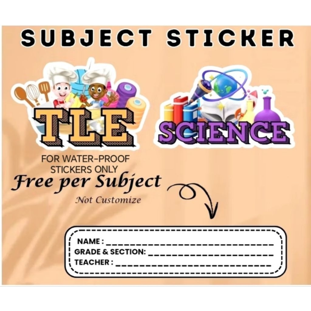 RUSH ! SUBJECT LABEL STICKERS 2025 NEW CURRICULUM | Shopee Philippines