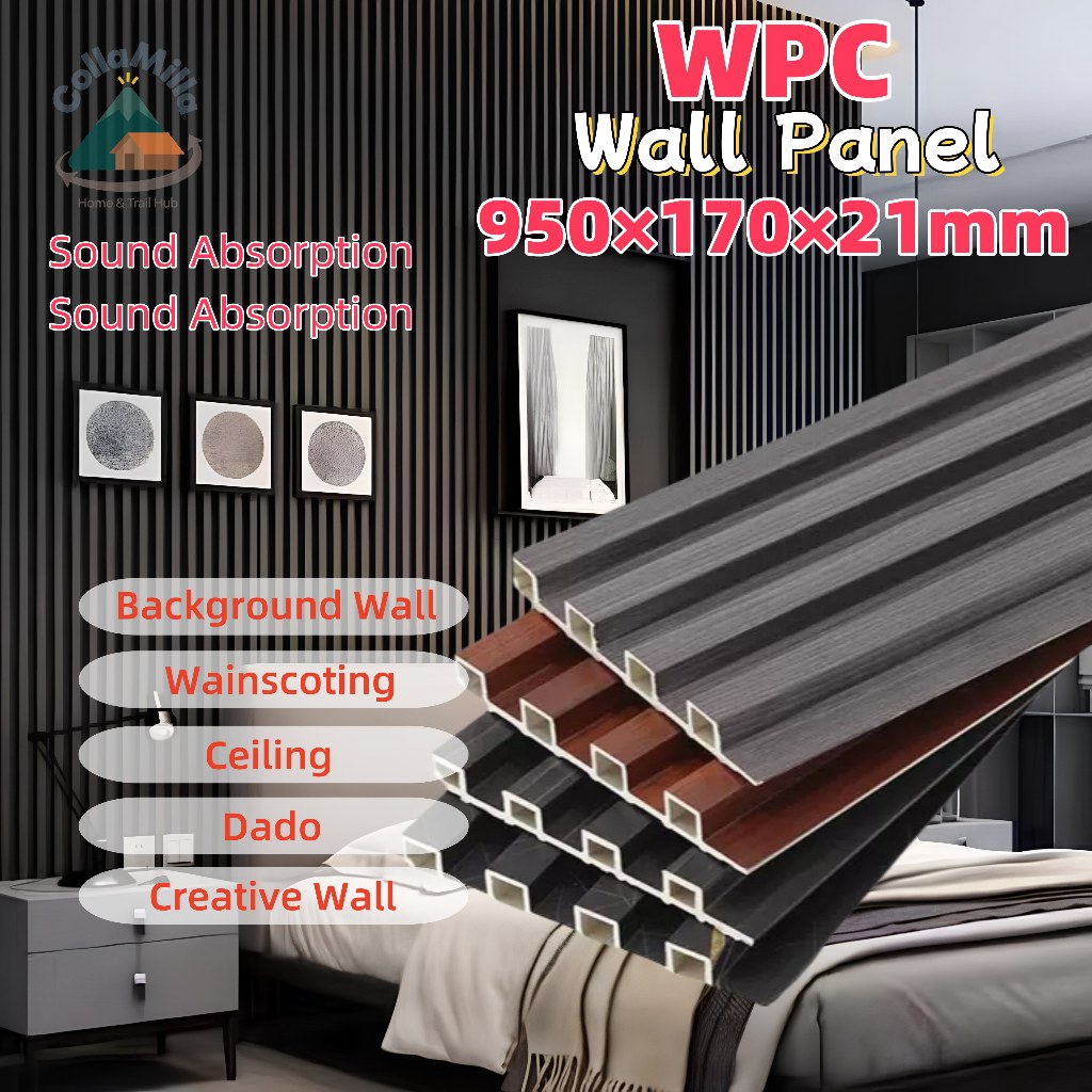 CollaMilla WPC Fluted Panel PVC Grille | Waterproof Wall Decor | Quick ...
