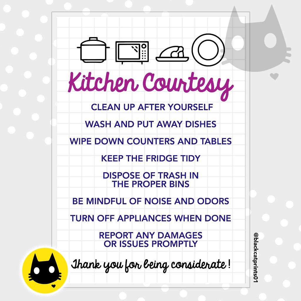 Wall Decor | Kitchen Courtesy Poster (A4/ A5 Size/ High Quality Prints ...