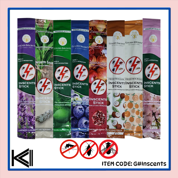 Golden Inscents Organic Fragrant Mosquito Fly Insect Repellent 30sticks ...