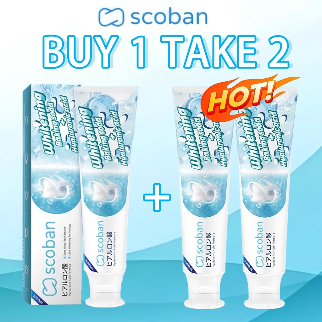 Buy 1 Get 2 Scoban Whitening Toothpaste Japan Hyaluronic Acid Dual ...