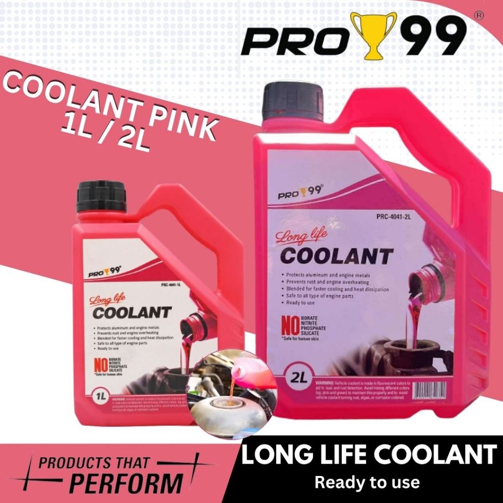 Pro 99 Ready To Use Long Life Coolant PINK 1 Liter (1L) / 2 Liters (2L ...